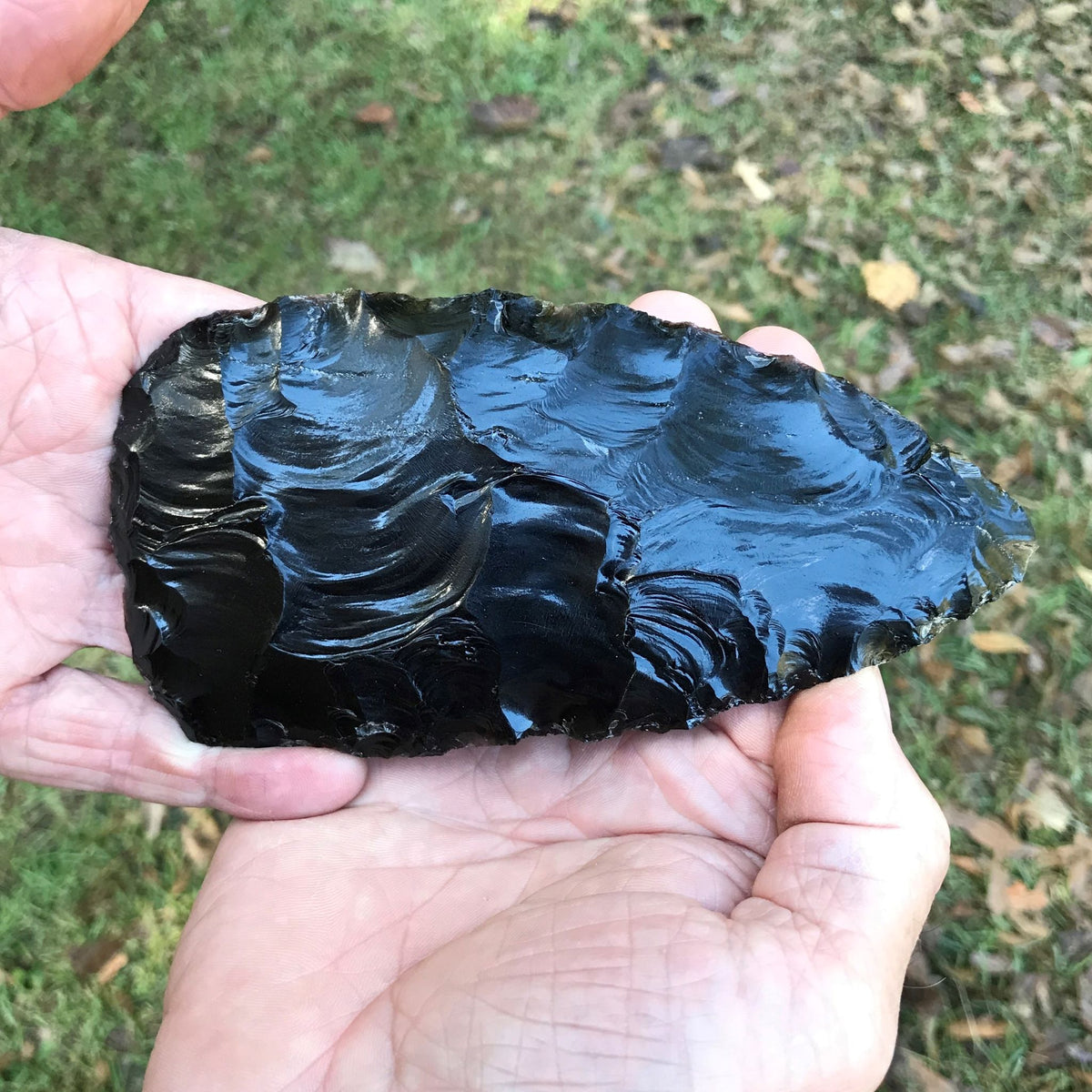 Black Obsidian Flintknapped Stone Axe, Tomahawk Blade, Dragon Glass ...