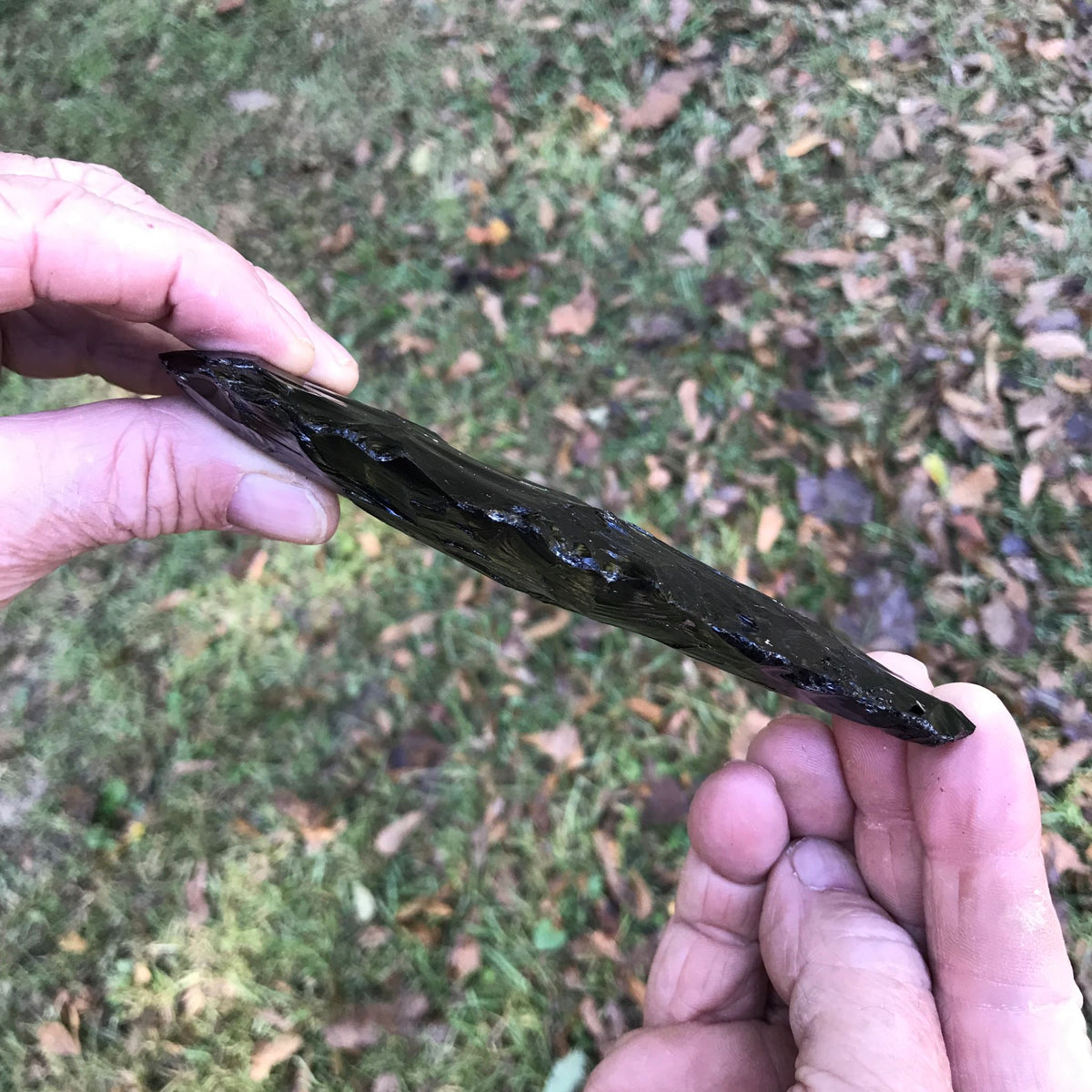 Black Obsidian Flintknapped Stone Axe, Tomahawk Blade, Dragon Glass ...